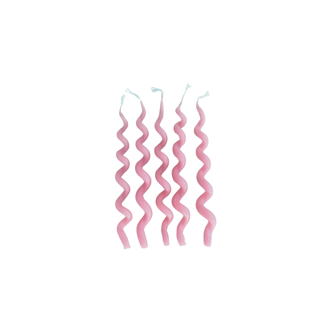 Pink Curly Cue Candles – Pink Antlers