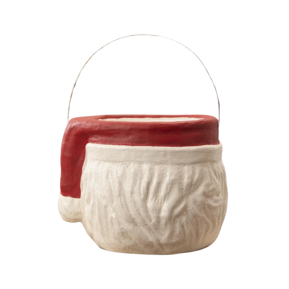 Retro Winking Santa Bucket – Pink Antlers