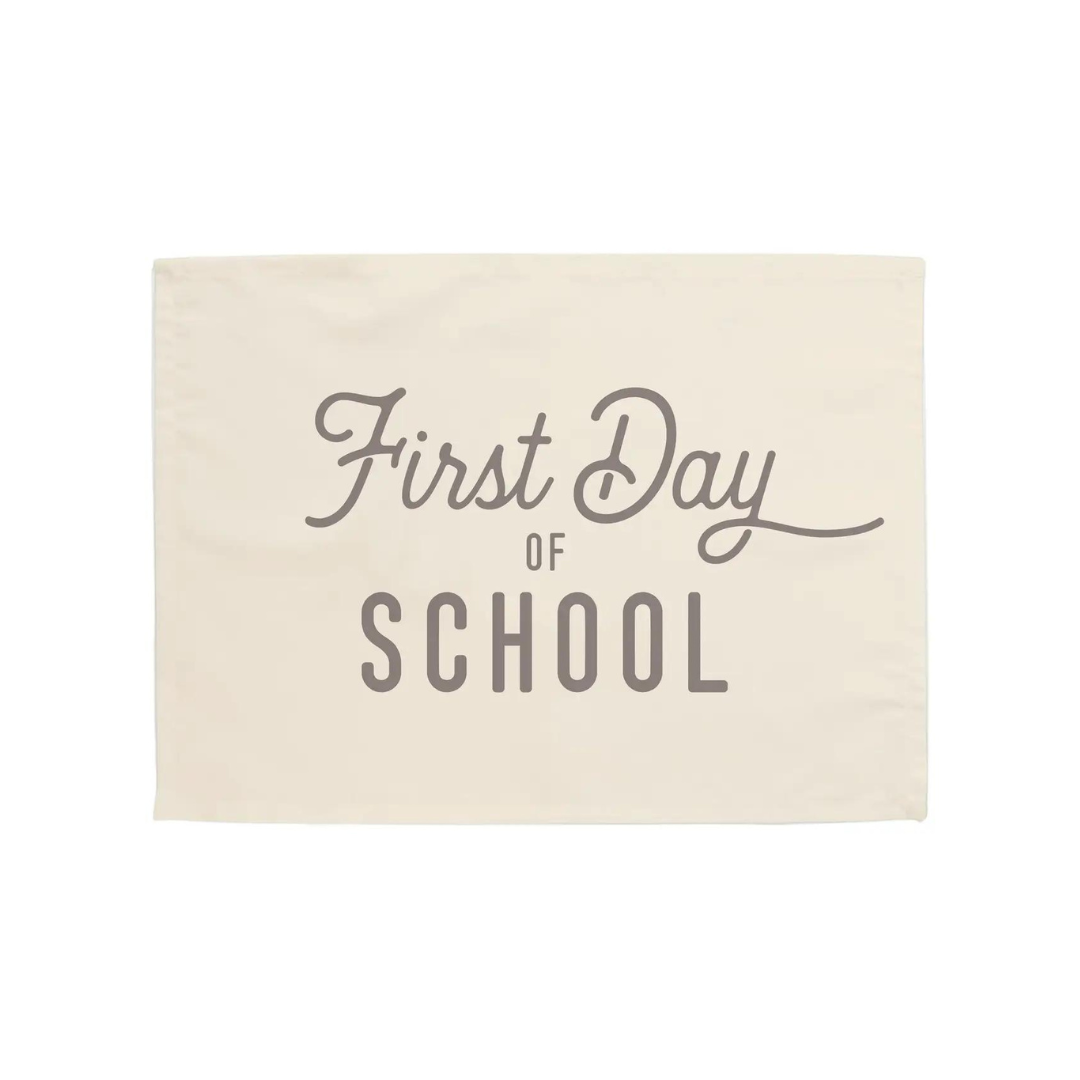 Neutral First Day of School Banner – Pink Antlers