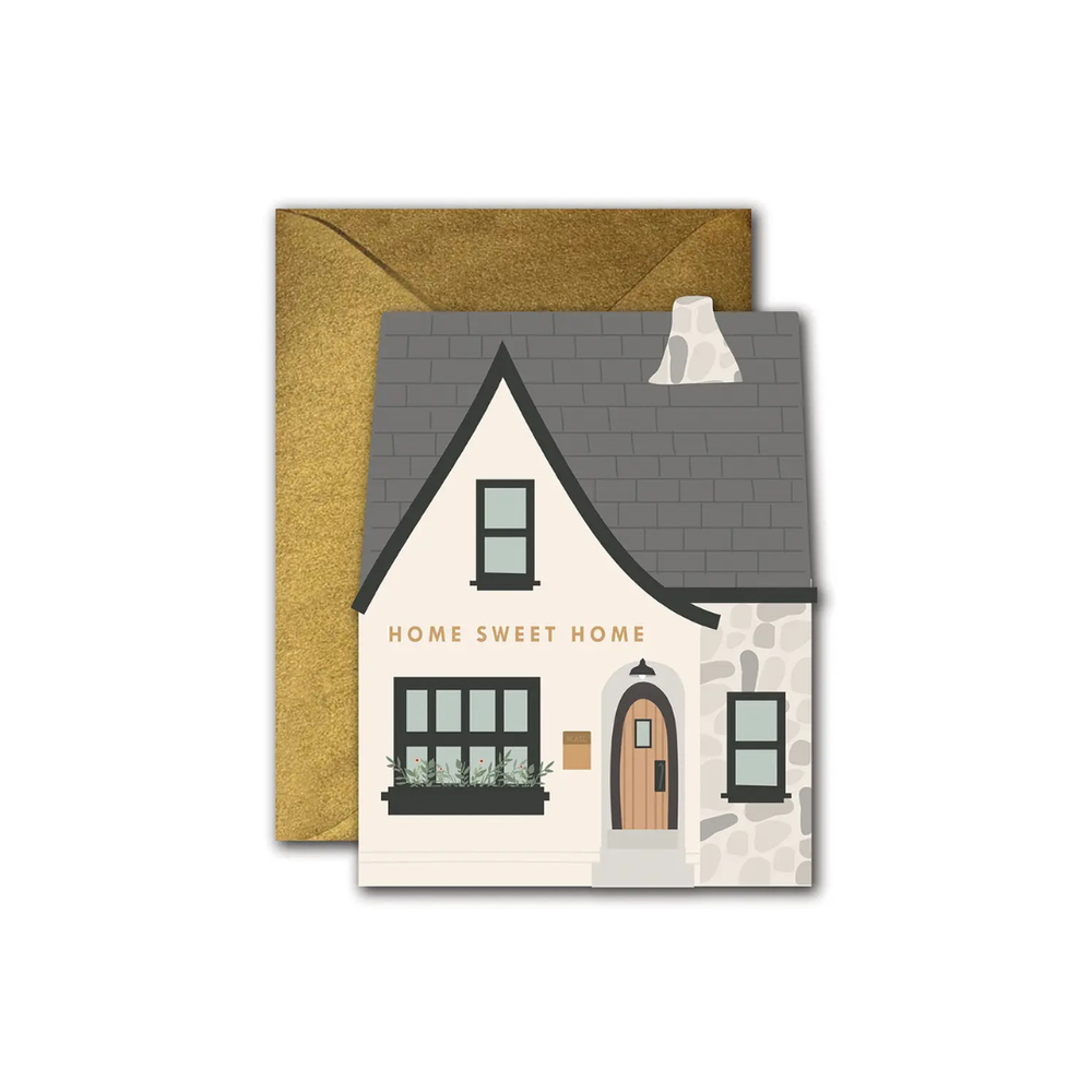 Home Sweet Home House Card – Pink Antlers