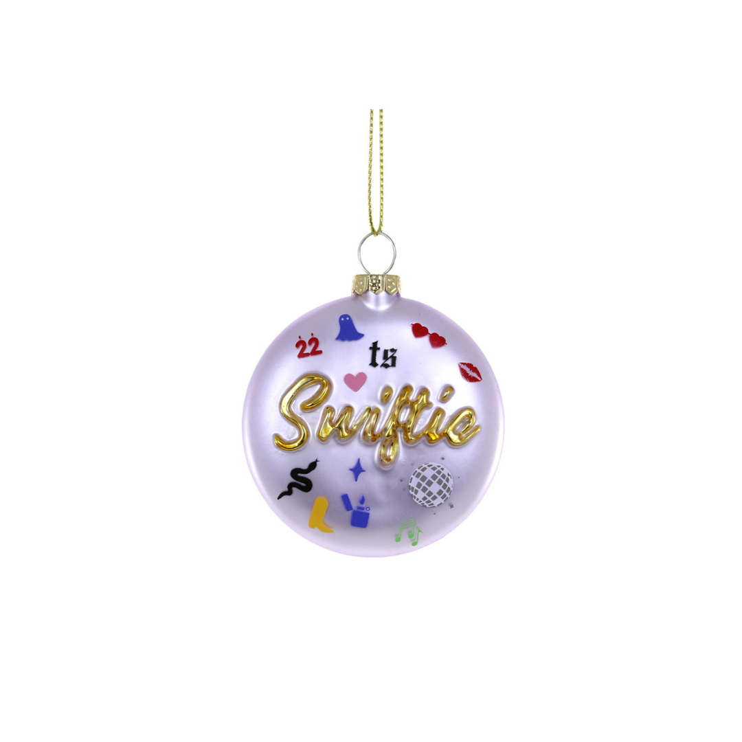 Round Swiftie Ornament – Pink Antlers