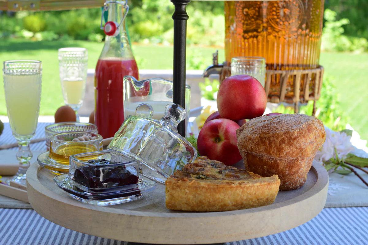 Square Condiment Cloche Dish – Pink Antlers