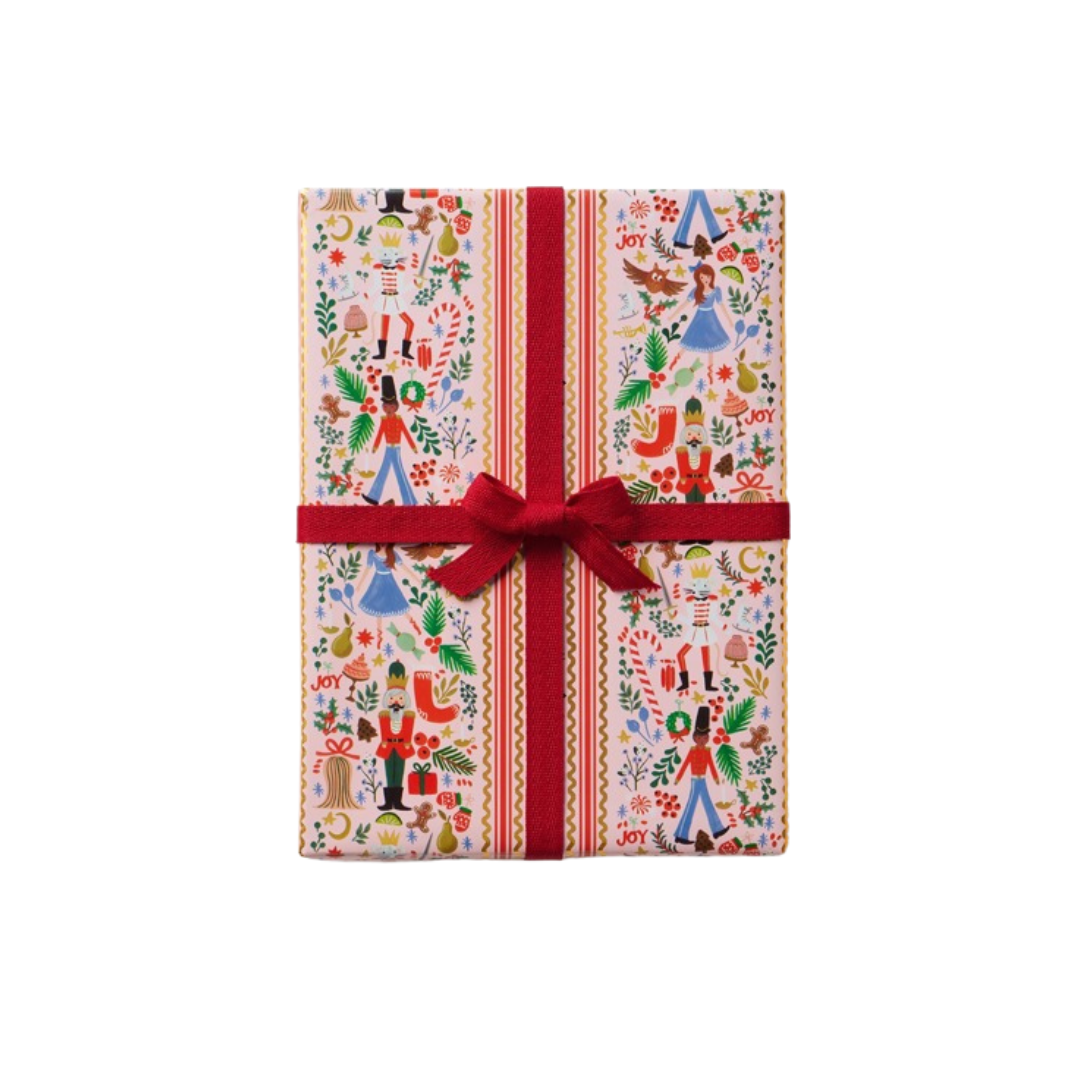 Holly Jolly Nutcracker Wrapping Roll – Pink Antlers