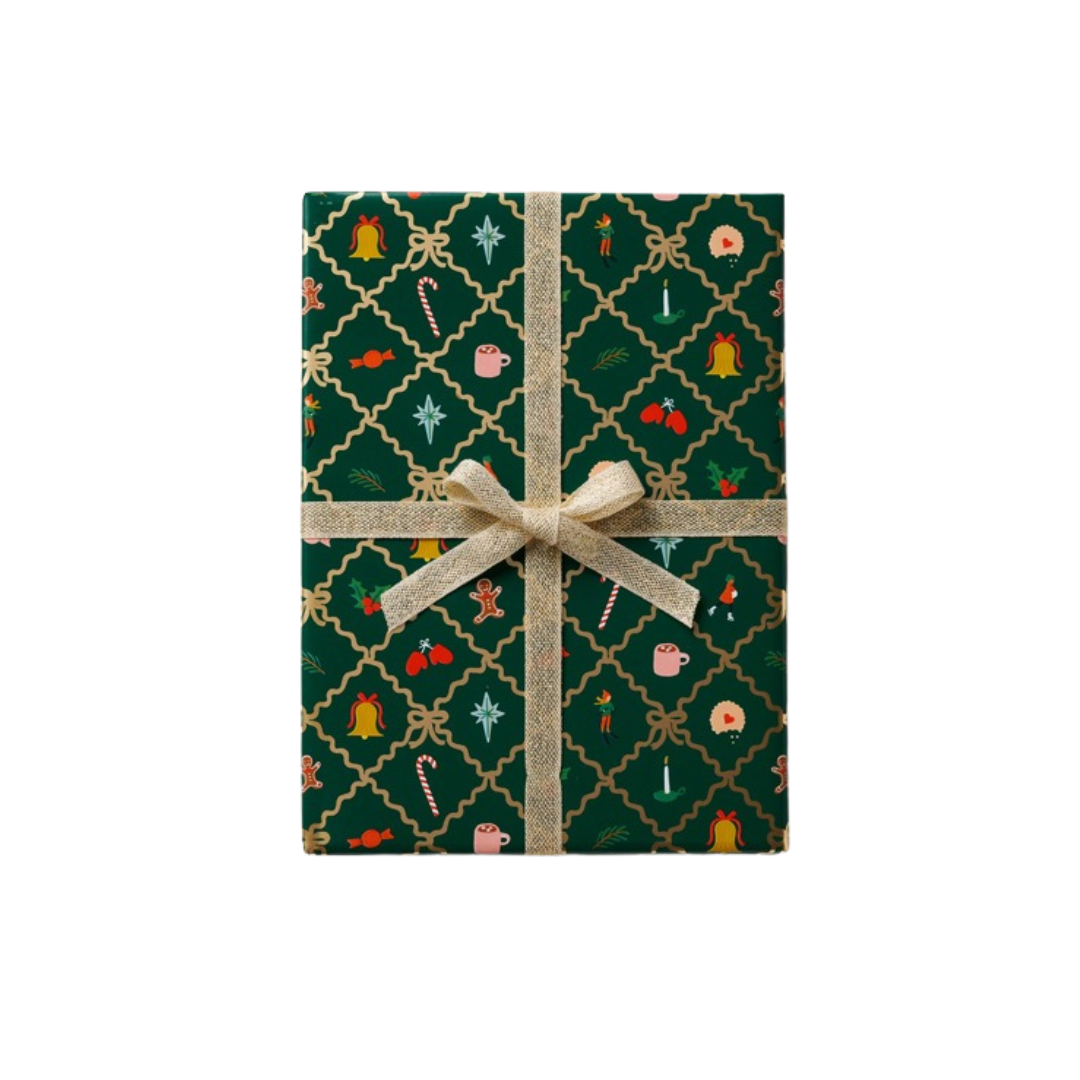 Christmas Argyle Wrapping Roll – Pink Antlers