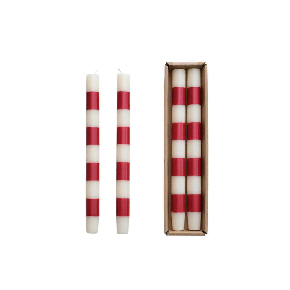 Red Striped Tapers – Pink Antlers