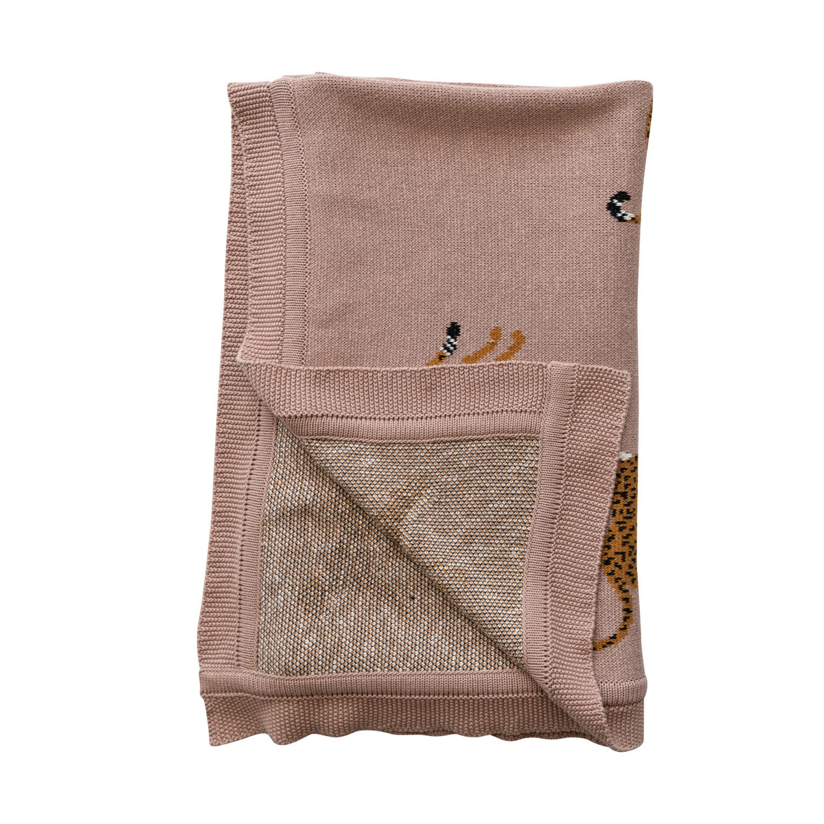 Rose Cheetah Knit Baby Blanket – Pink Antlers
