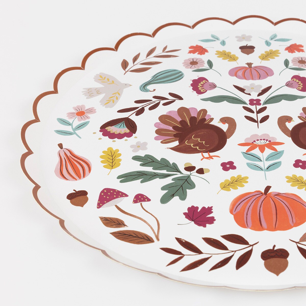 Folk Fall Dinner Plates – Pink Antlers