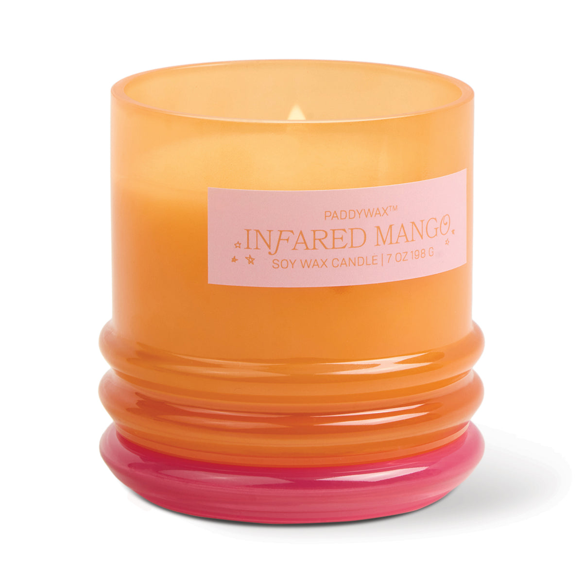 Infrared Mango Stacked Glass Candle – Pink Antlers