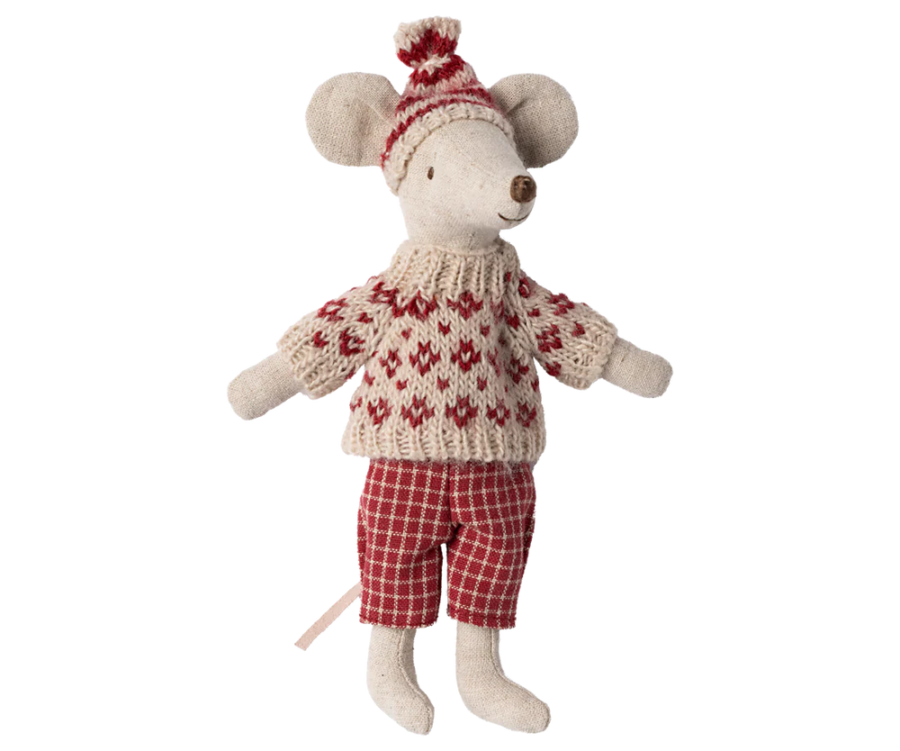 Mom Mouse with Ski Set – Pink Antlers