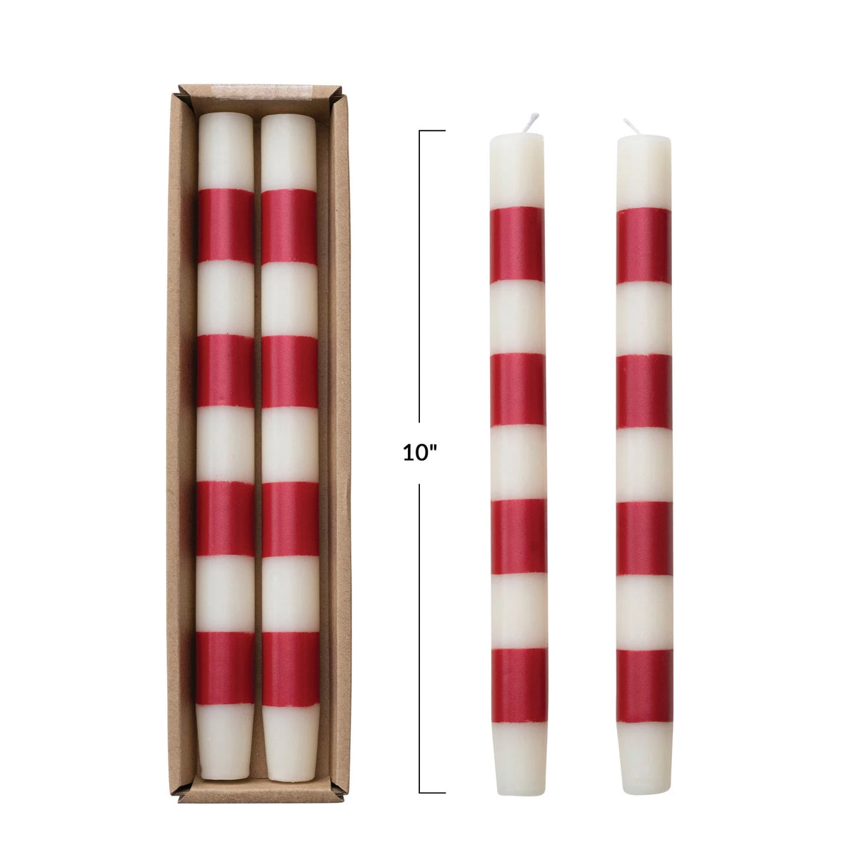 Red Striped Tapers – Pink Antlers