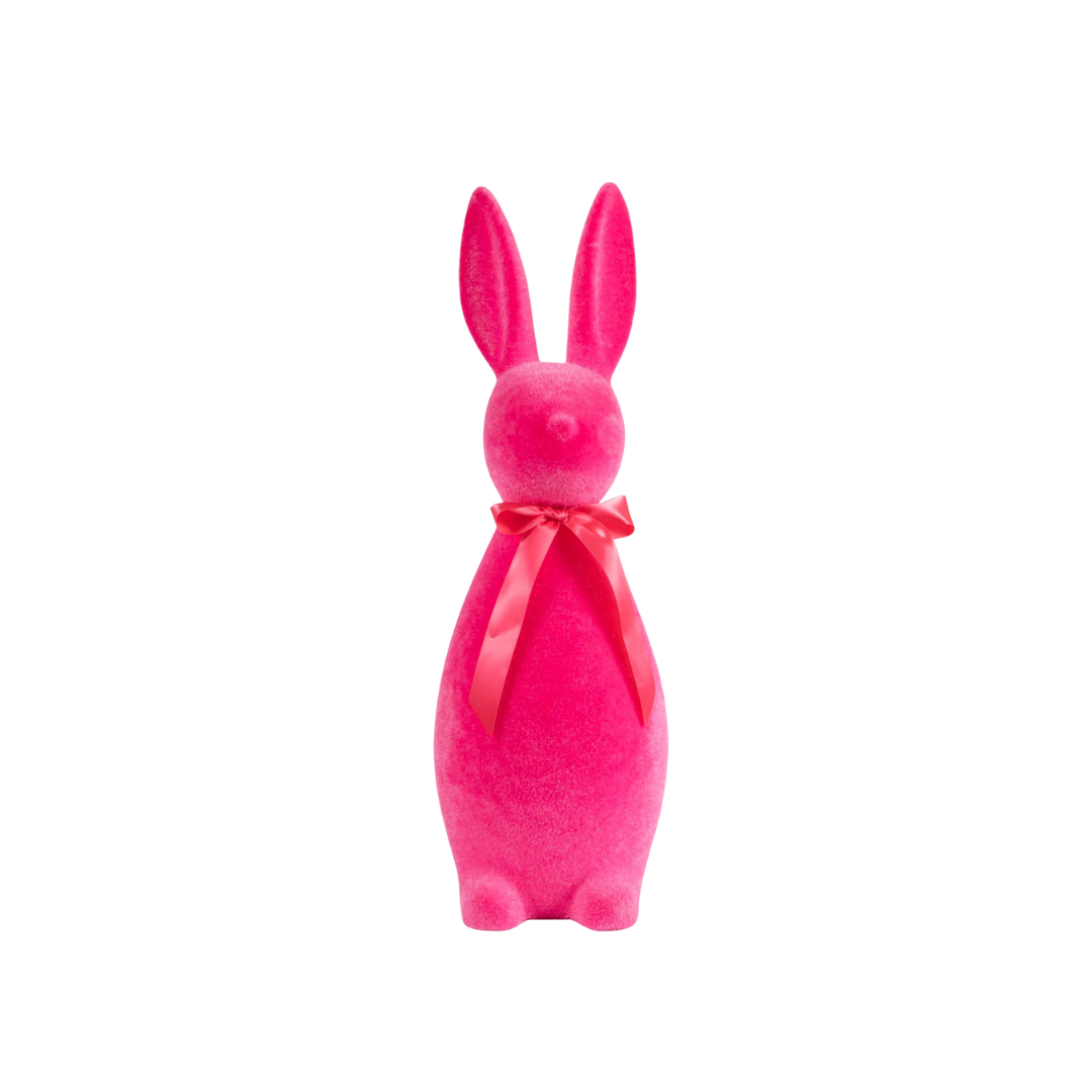 Large Flocked Bunny – Pink Antlers