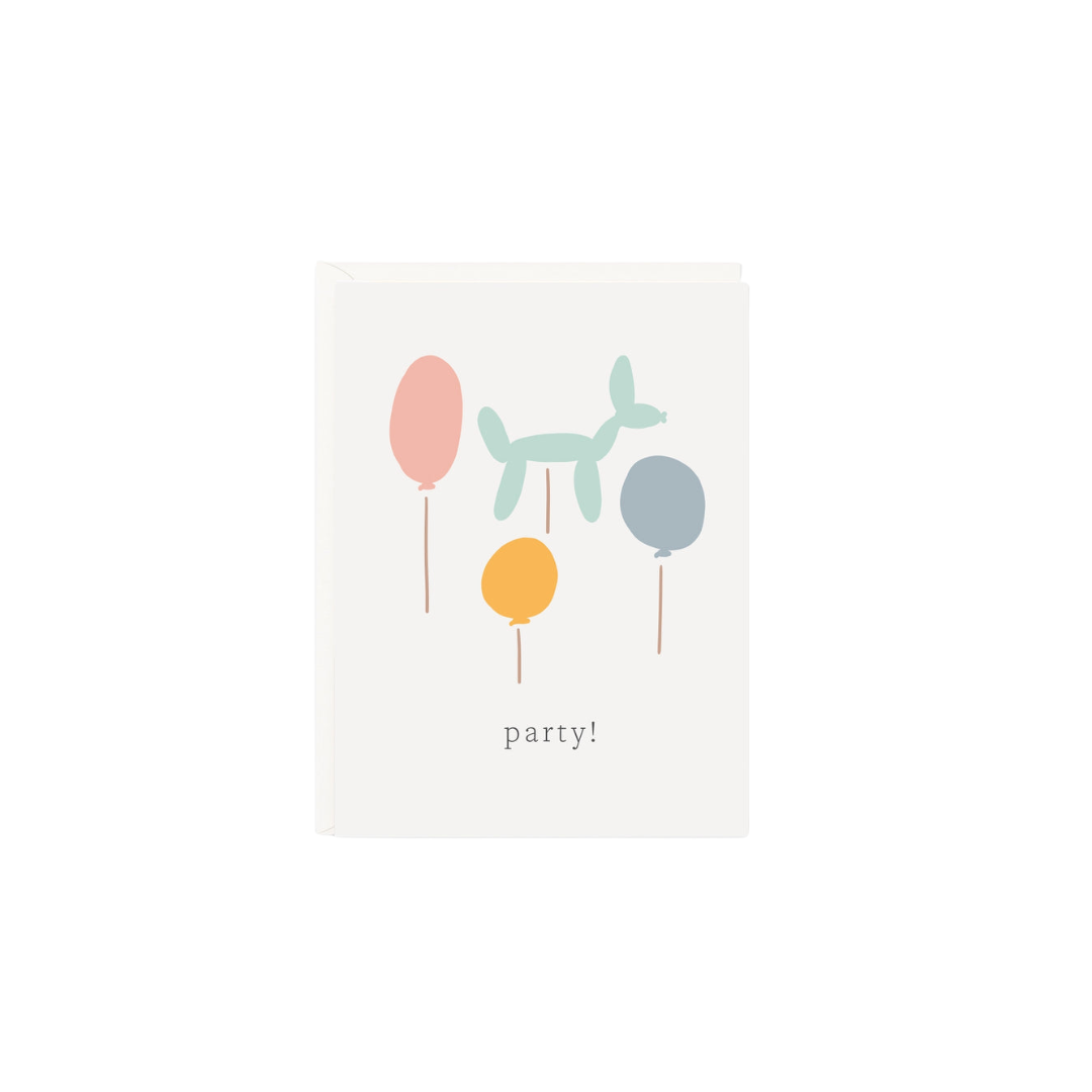 Party Balloon Mini Card – Pink Antlers