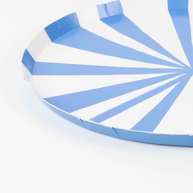 Blue Stripe Plates – Pink Antlers