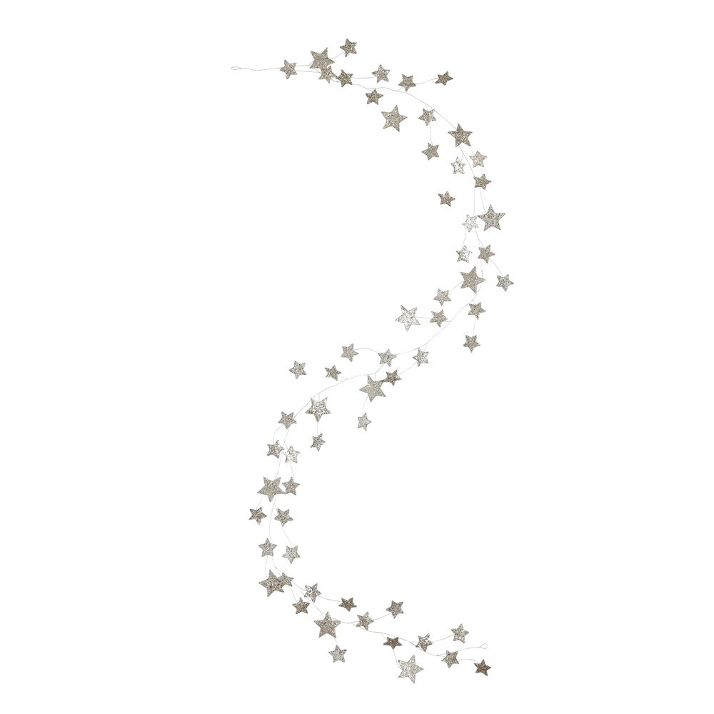 Silver Glitter Star Garland – Pink Antlers